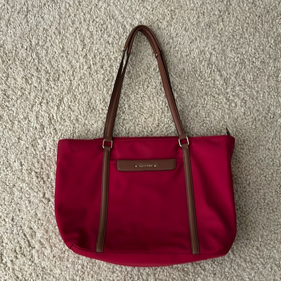 Calvin Klein | Bags | Calvin Klein Red Tote | Poshmark